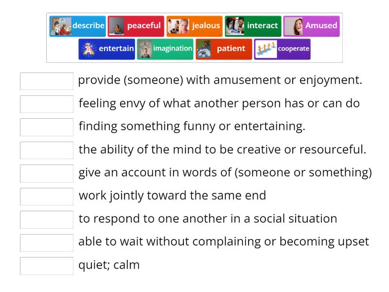 Wonders Unit 5 Let's Cooperate - Match up