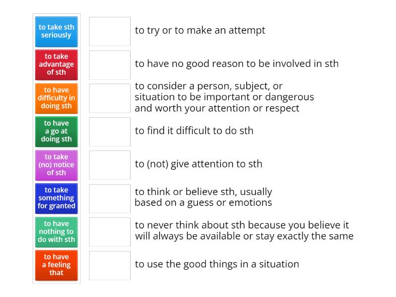 ACPB-I05-PHRASES HAVE & TAKE DEFINITIONS - Match up