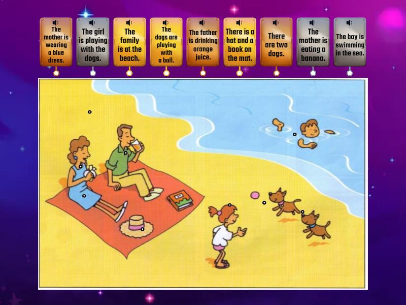 Speaking starters 3- At the beach - Labelled diagram