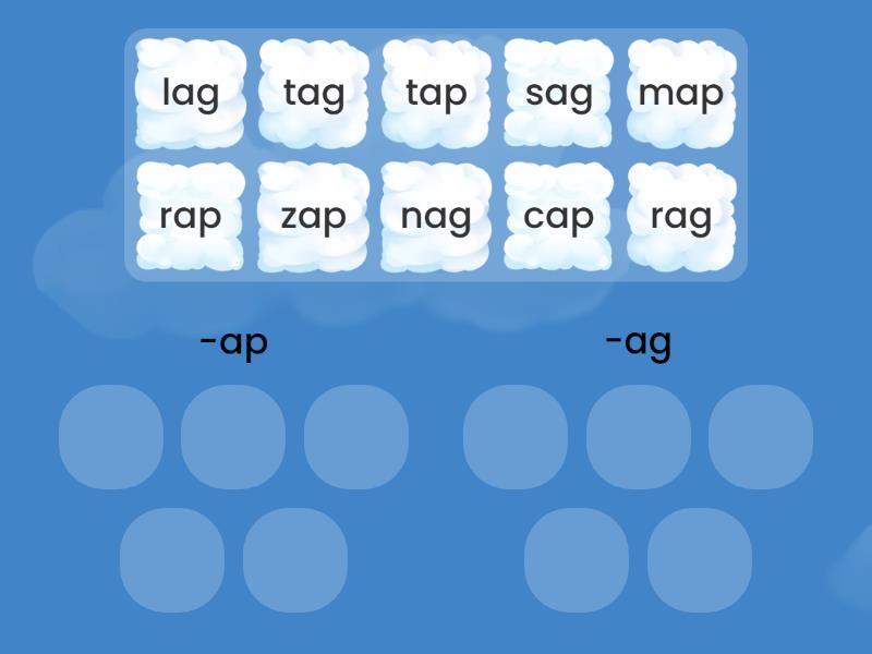 Head in the Clouds -ap, -ag sort - Group sort