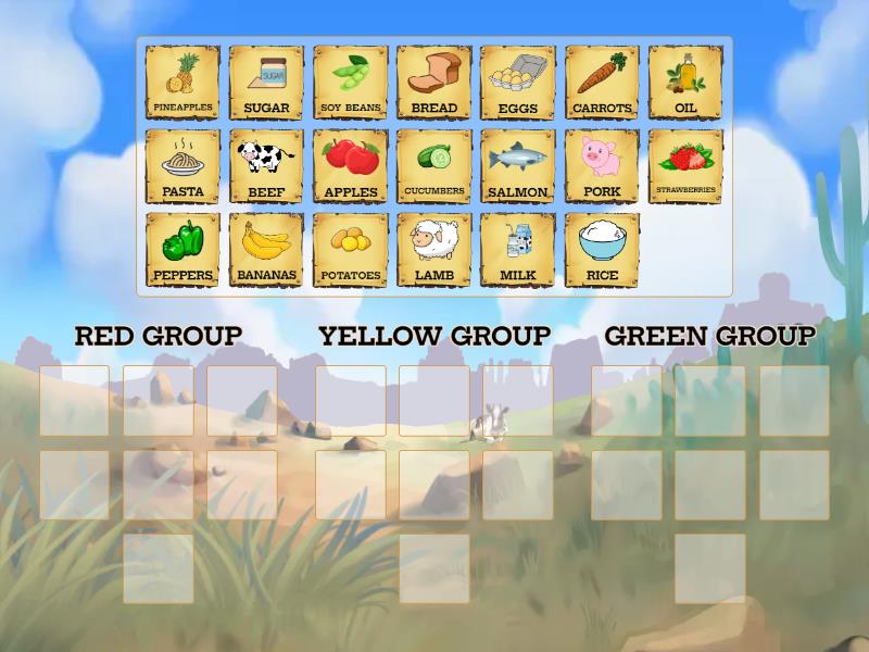 FOOD COLOR GROUPS - Group sort