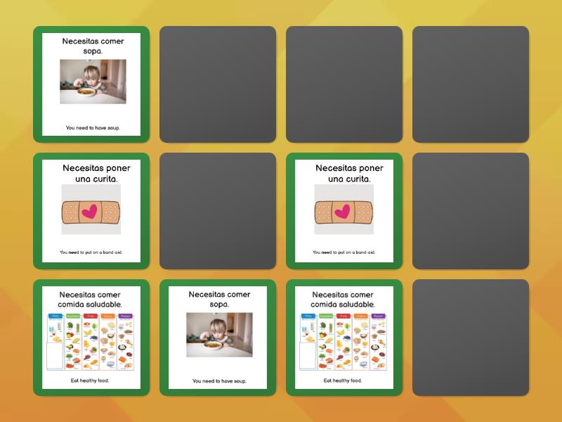 Remedies in Spanish - Matching pairs