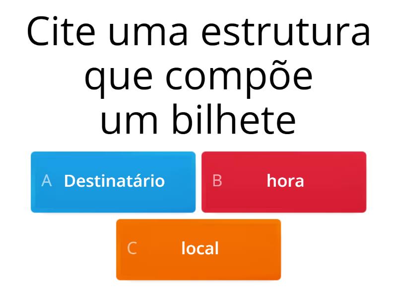 Bilhete - Quiz