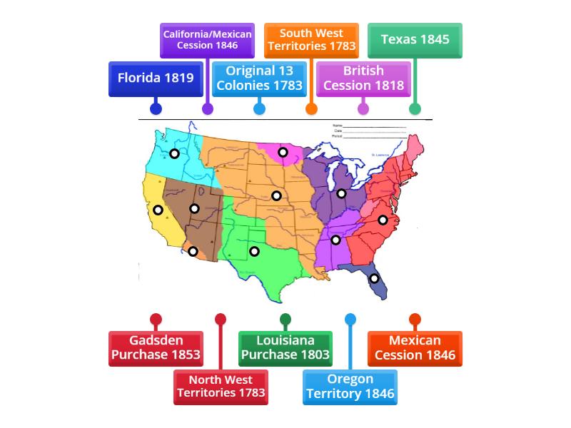 Western Expansion Map - Диаграмма с метками