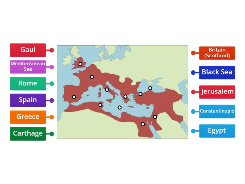 Roman Empire Map - Labelled diagram