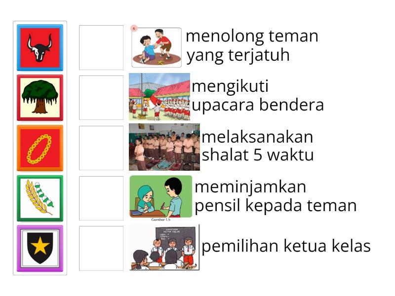 Pembelajaran PPKn Kelas 6 Lambang Pancasila - Match up