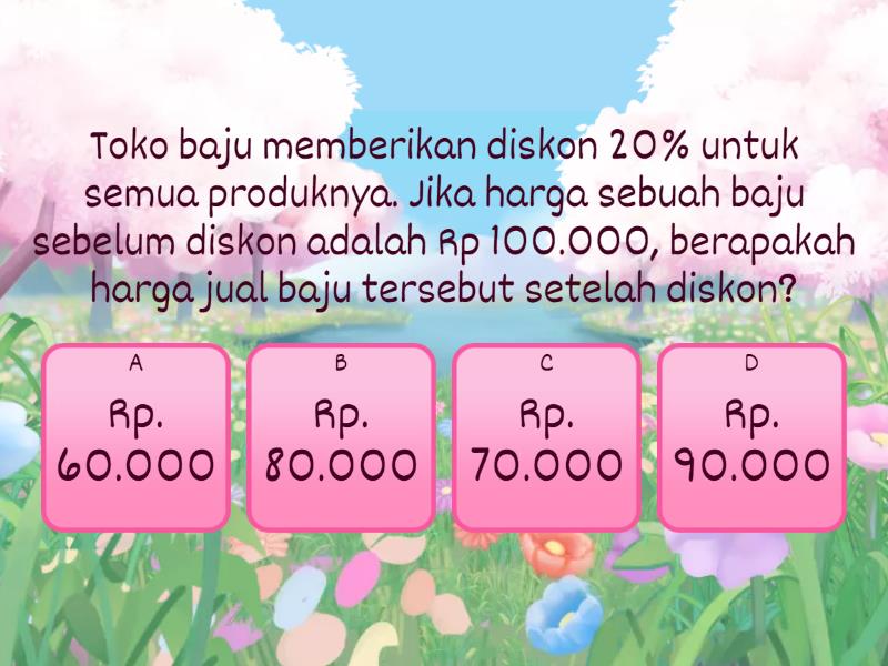 Soal kuis Aritmatika Sosial - Cuestionario