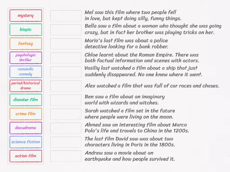 Film genres - Match up