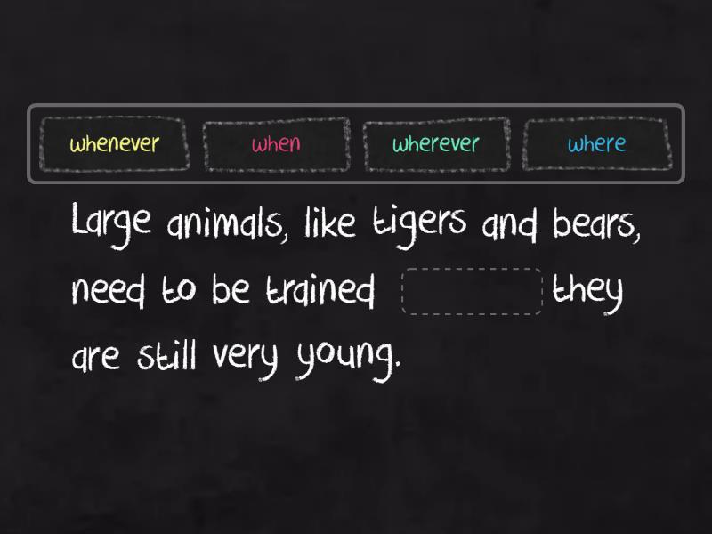 Where, when, whenever, wherever - Complete the sentence