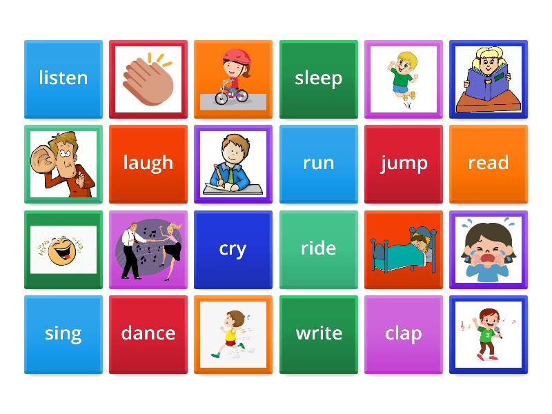 Action Verbs - Flip tiles