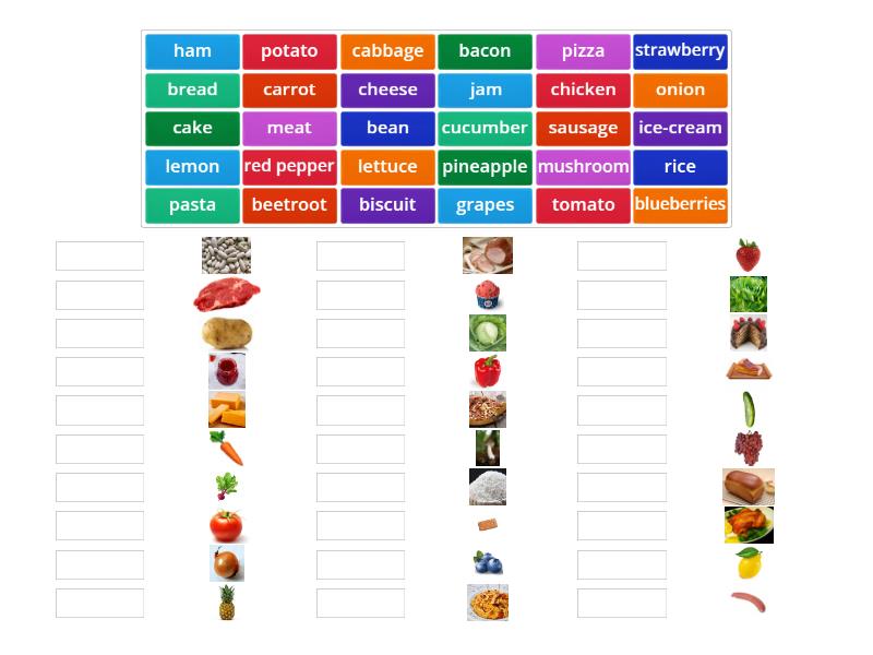 Food Unit 6 - Une las parejas