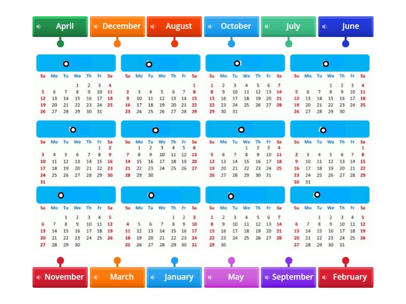 Months of the year - Labelled diagram