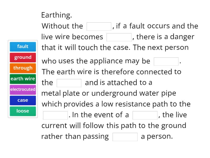 Electrical Safety - Complete the sentence