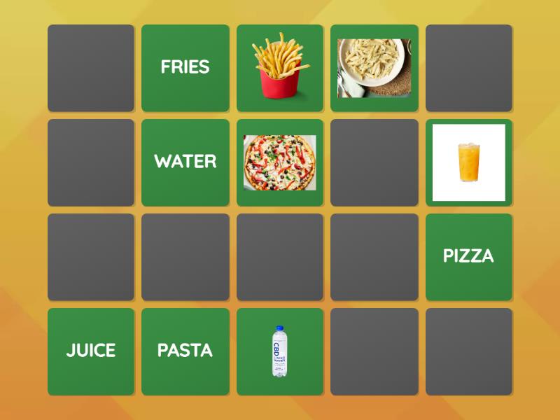 MEMORY GAME - FOOD - REVIEW - Matching pairs