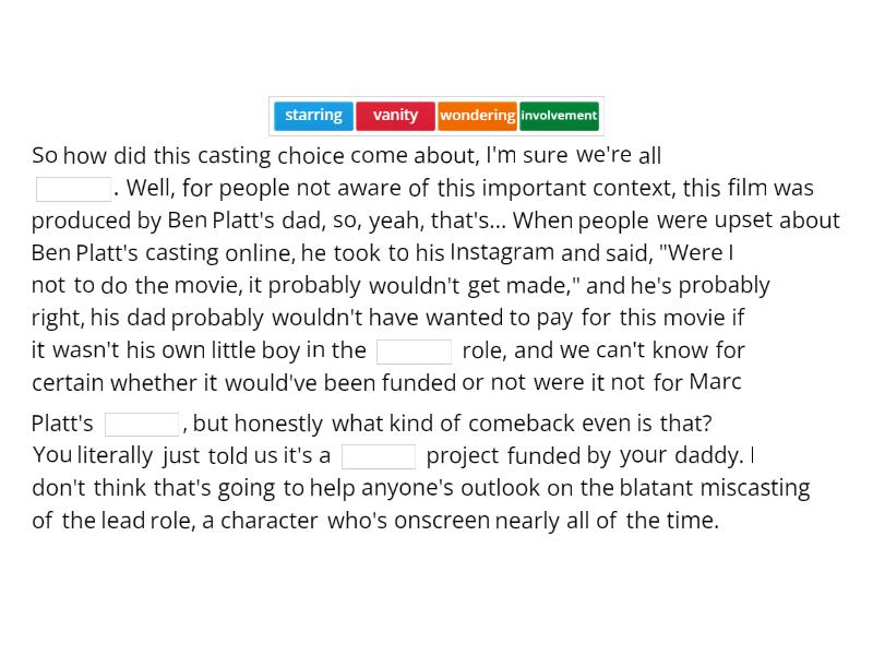 Part 3 - Missing word