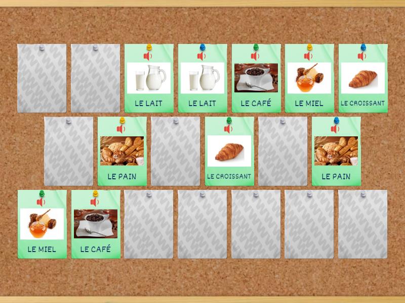 Aliments du petit déjeuner - Matching pairs