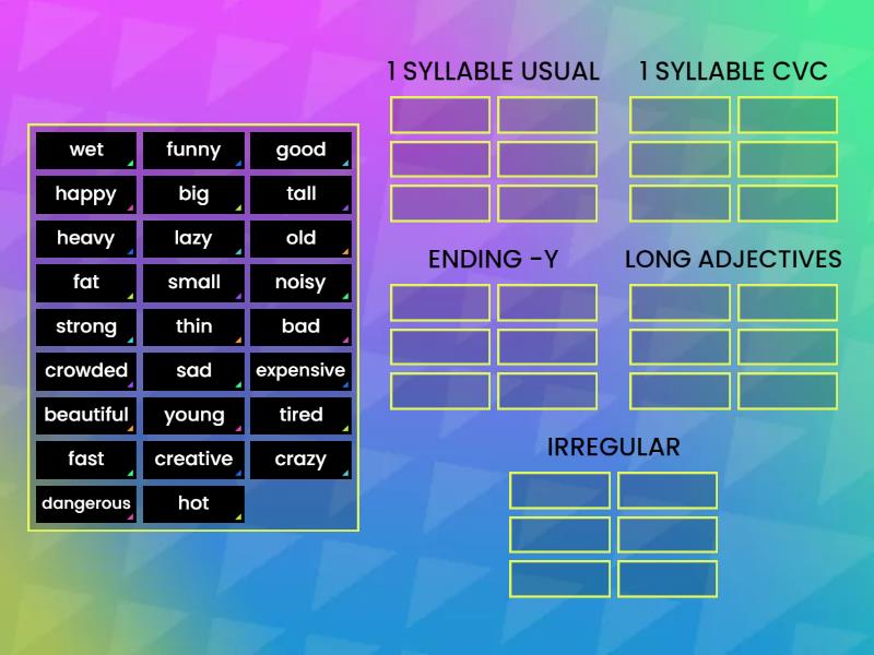 ADJECTIVES - Group sort