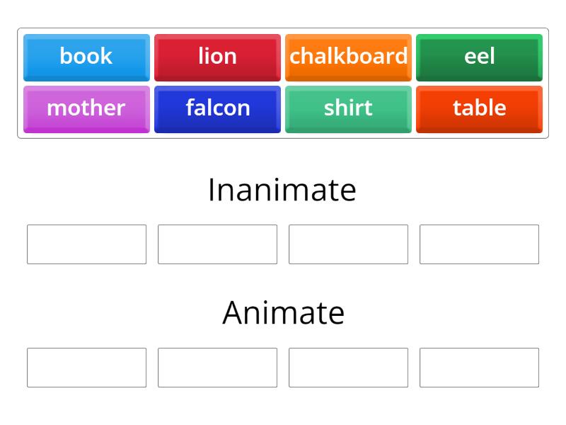 Animate/Inanimate Noun Sort - Ordenar por grupo