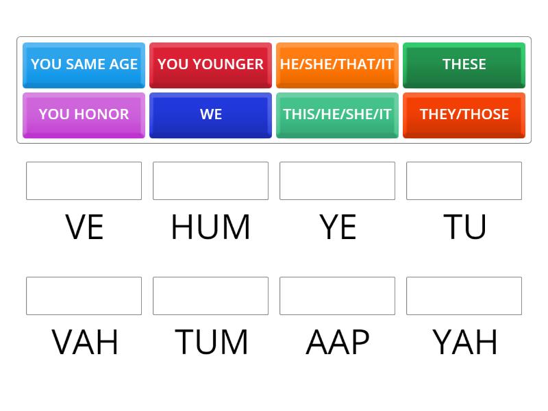Practice- Personal Pronouns - Match up