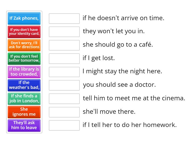 [Intermediate] Zero / First Conditionals (Matching) - Match up