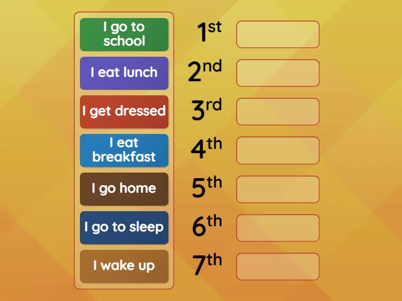 Daily routines 4th grade - Rank order
