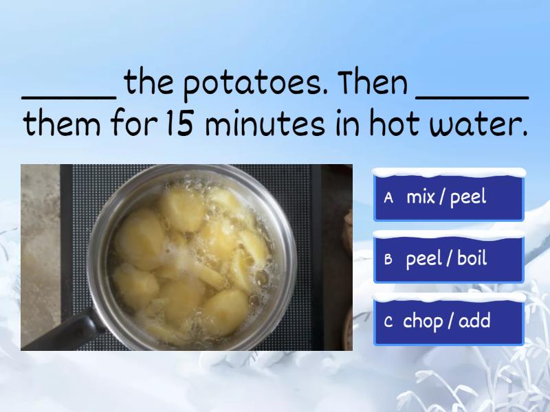 Revision cooking verbs - Quiz