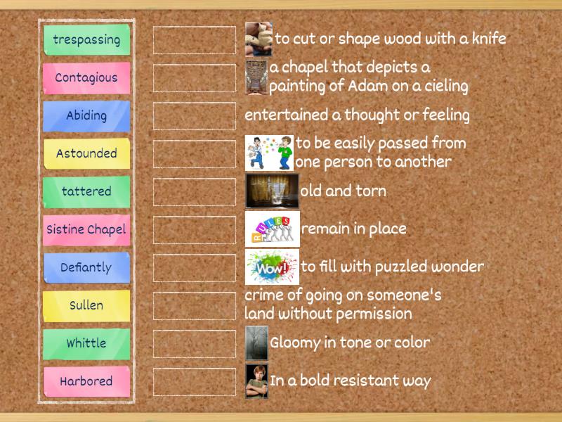 Tiger Rising Novel Vocabulary Set 1 - Match up