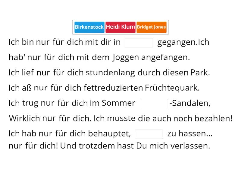 Lied Wise Guys - NUR FÜR DICH - Missing word