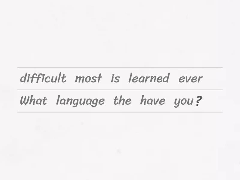 Superlatives - A2 - Unjumble