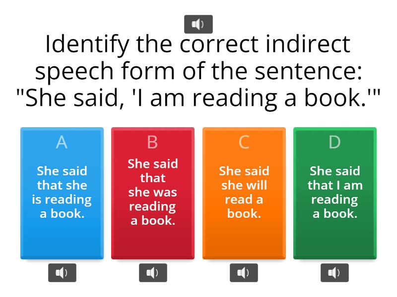 on Direct and Indirect speech - Quiz