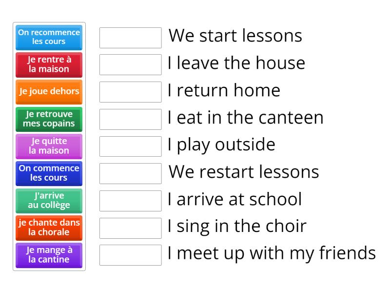 Routine phrases - Match up