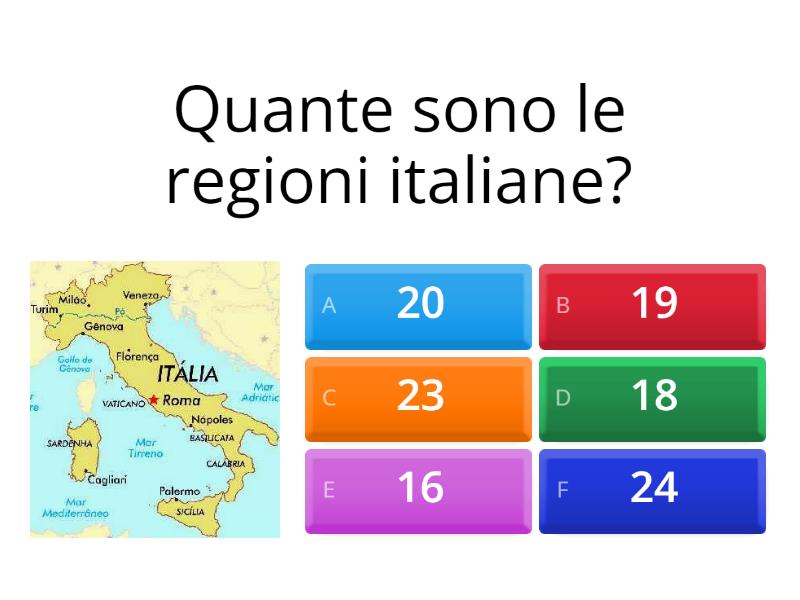 LE REGIONI D'ITALIA - Quiz