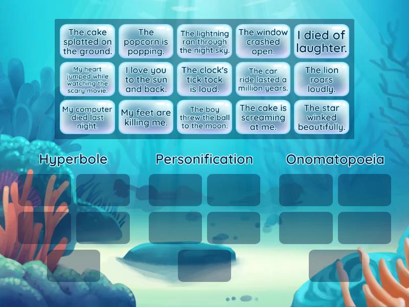 8th Hyperbole, Personification, Onomatopoeia - Group sort