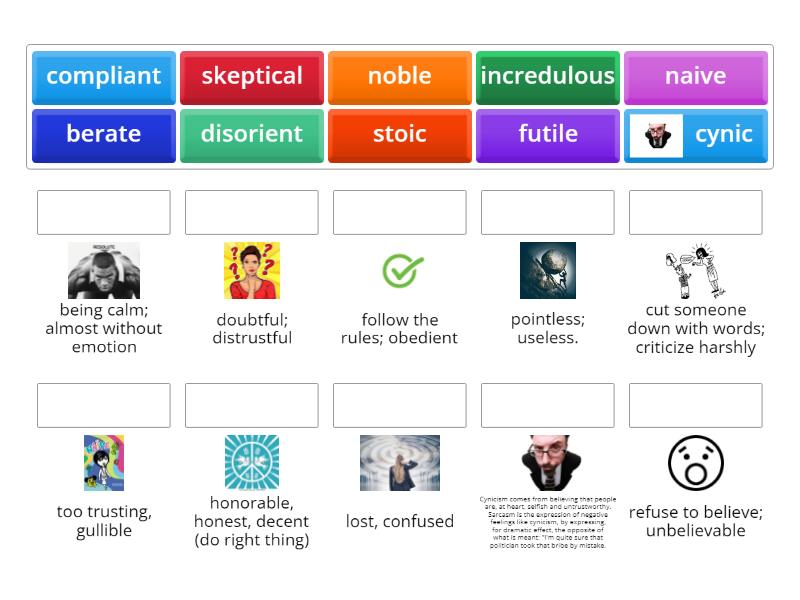 The Sun is Also a Star - vocabulary - Match up