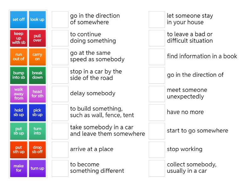Focus 3 Unit 3 Phrasal Verbs Une Las Parejas
