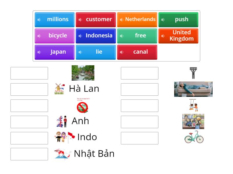 BE2_Unit 5: Cultura connection (New words) - Une las parejas