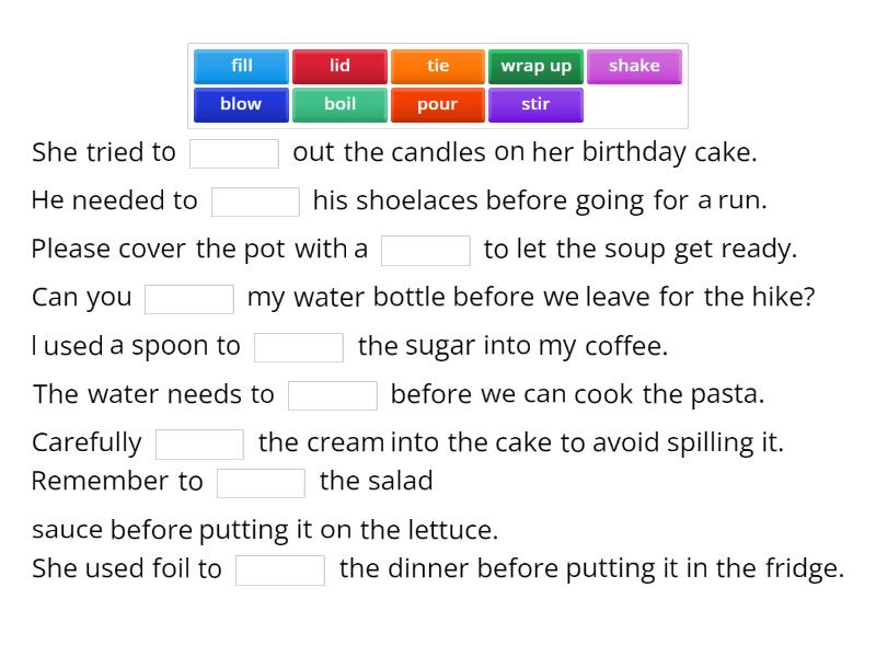 Experiments you can try at home! - Complete the sentence