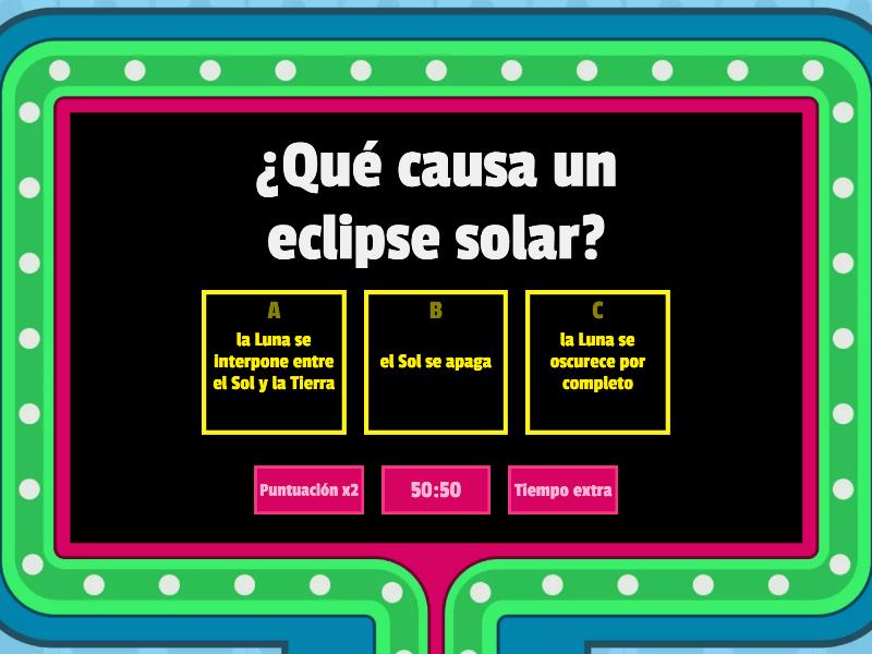 Eclipse solar - Gameshow quiz
