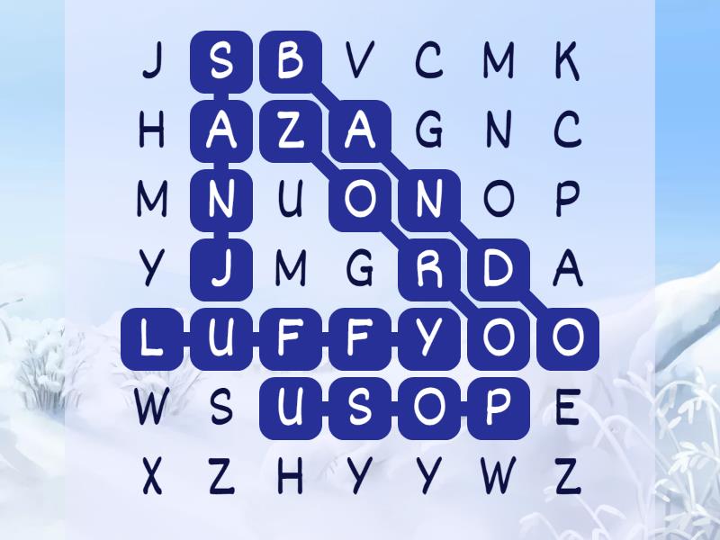 one piece quizz - Wordsearch