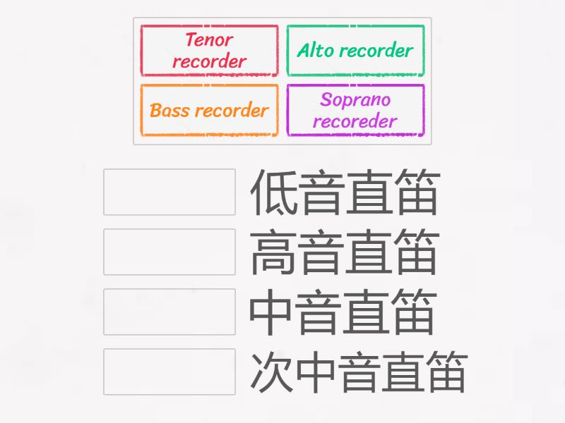 The types of recorders - Match up