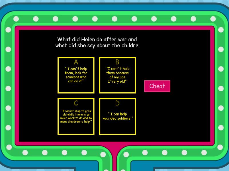 Helen Keller - Gameshow quiz