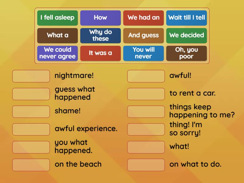 Spotlight 8 - 6b - Phrases - Match up