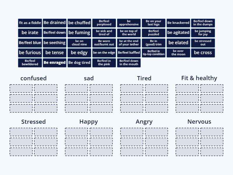 Killer expressions for speaking - feelings-emotions C1 level - Group sort