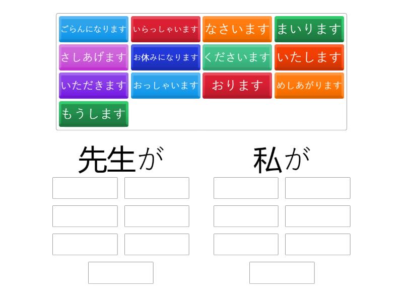 Honorific verbs or Humble verbs_ - Group sort