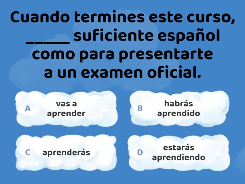 Futuro Compuesto Vs Futuro Simple Quiz