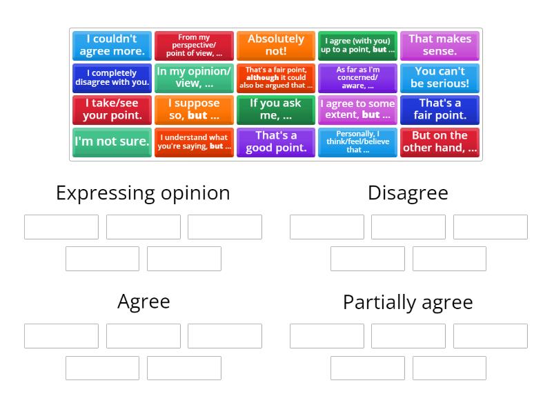 SO B2.1, 4C How to Agree/ Disagree - Group sort