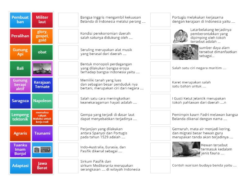 Latihan IPAS Bab 6-9 - Match up