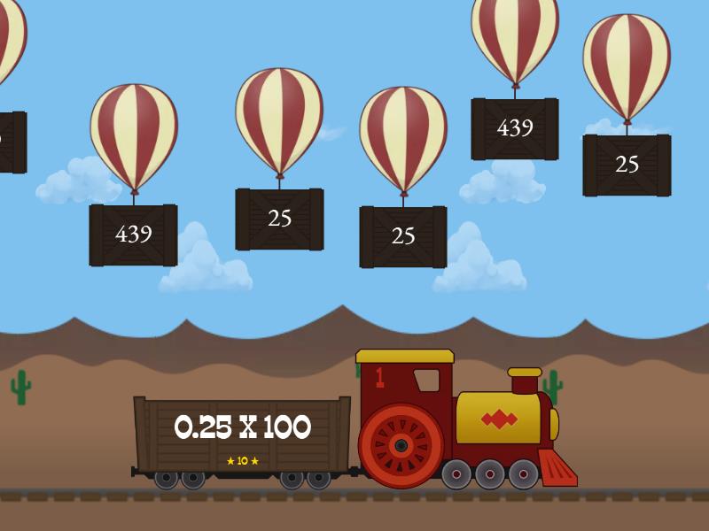 Multiply by 10, 100, 1000 - Balloon pop