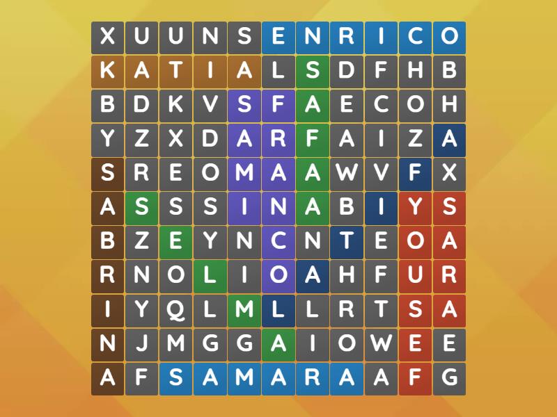 la mia famiglia - Wordsearch