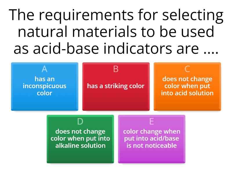 TIME: Acid-Base Indicator - Quiz